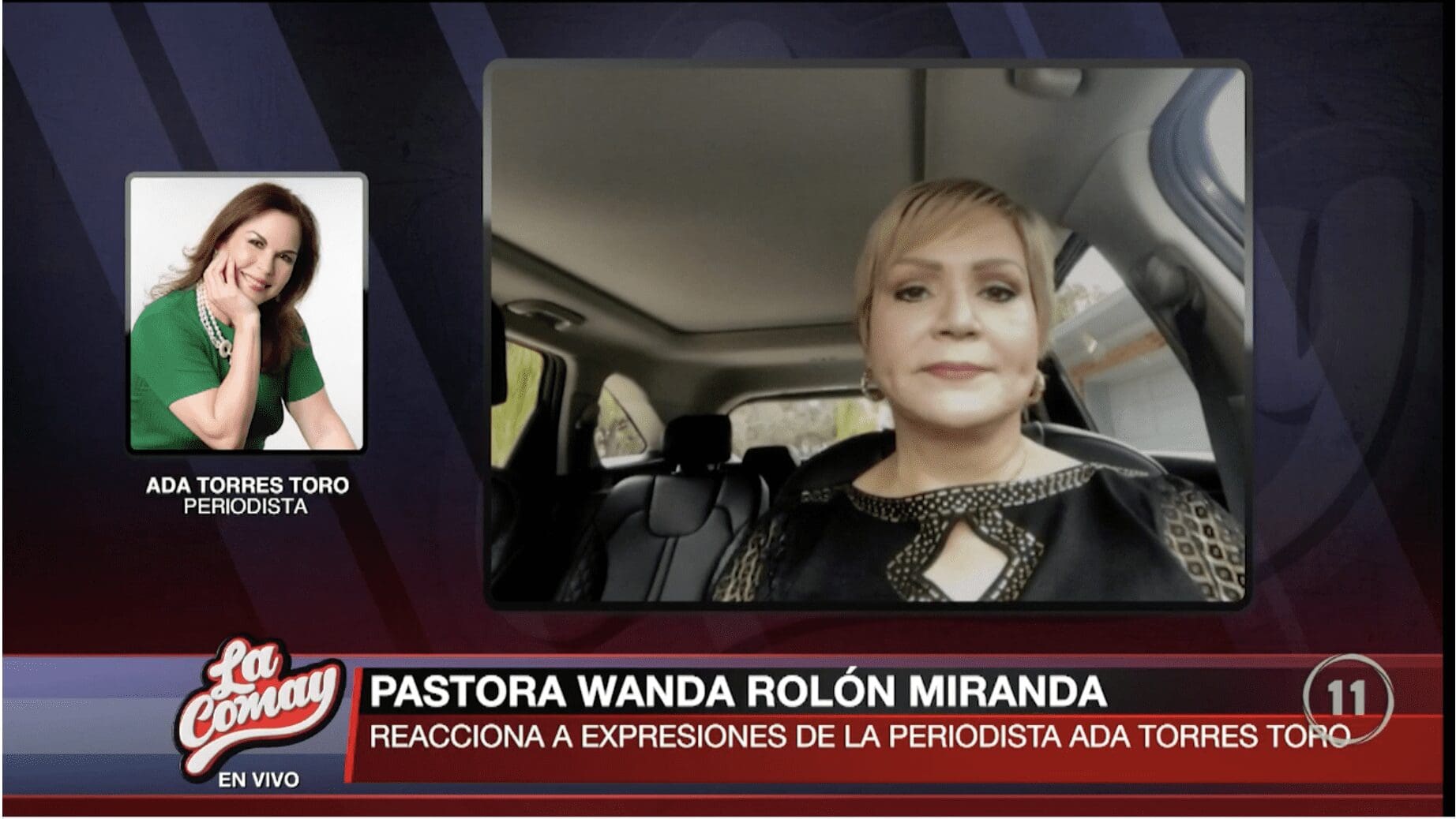 Tiraera entre periodista Ada Torres y pastora Wanda Rolón - TeleOnce TV ...