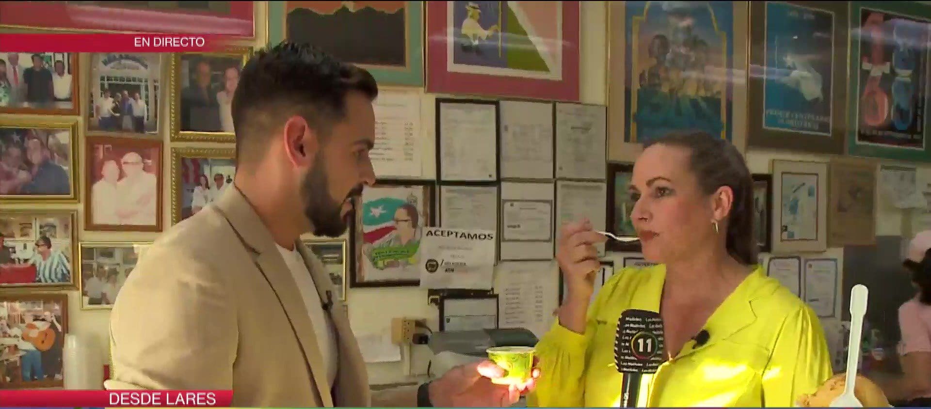 Manuel Crespo y Deborah Martorell aceptan el reto de probar sabores inusuales de helado en Lares ...