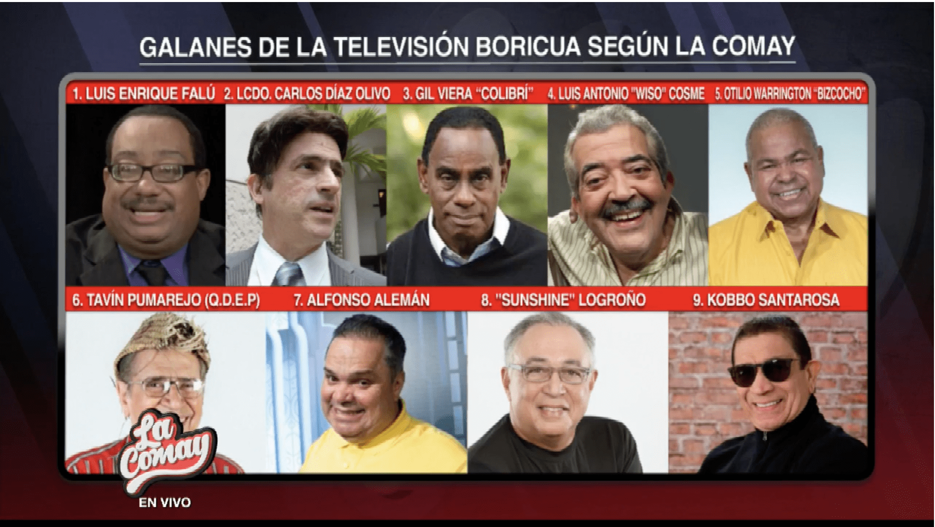 Galanes de la televisión boricua según La Comay - TeleOnce TV | Vívelo