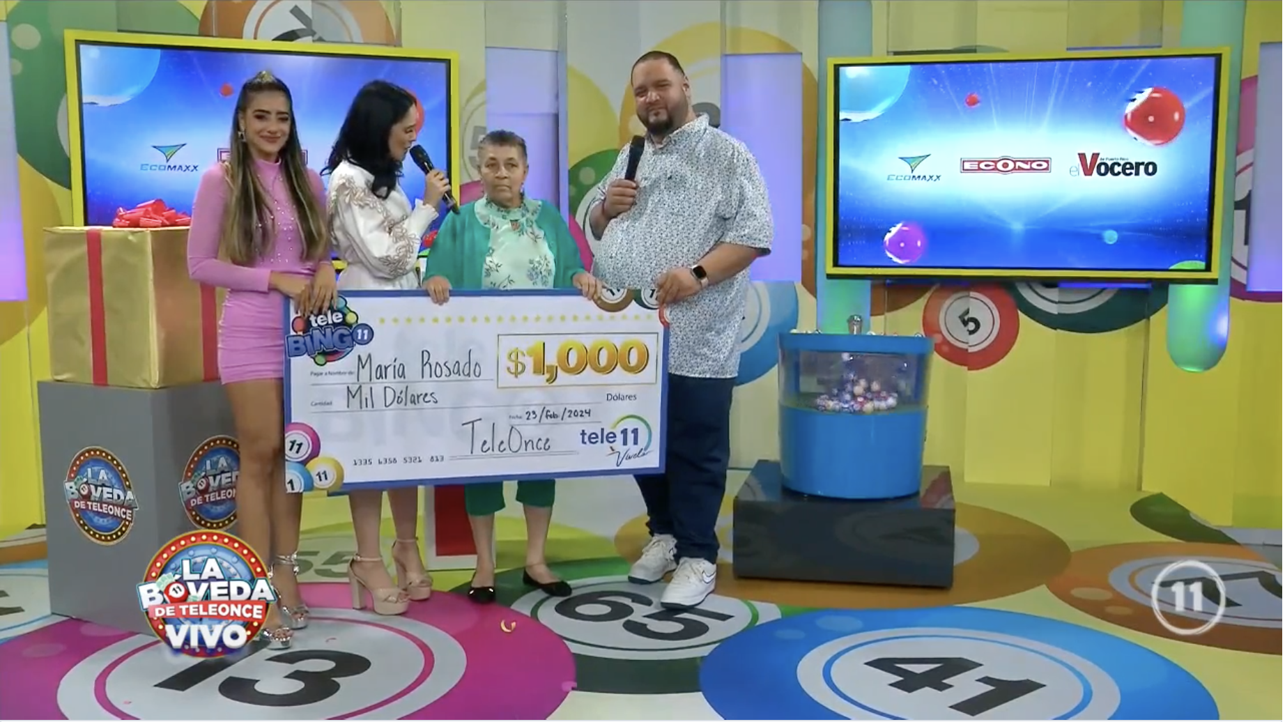 ¡Felicidades! Ganadora del TeleBingo recibe su cheque de $1,000 ...