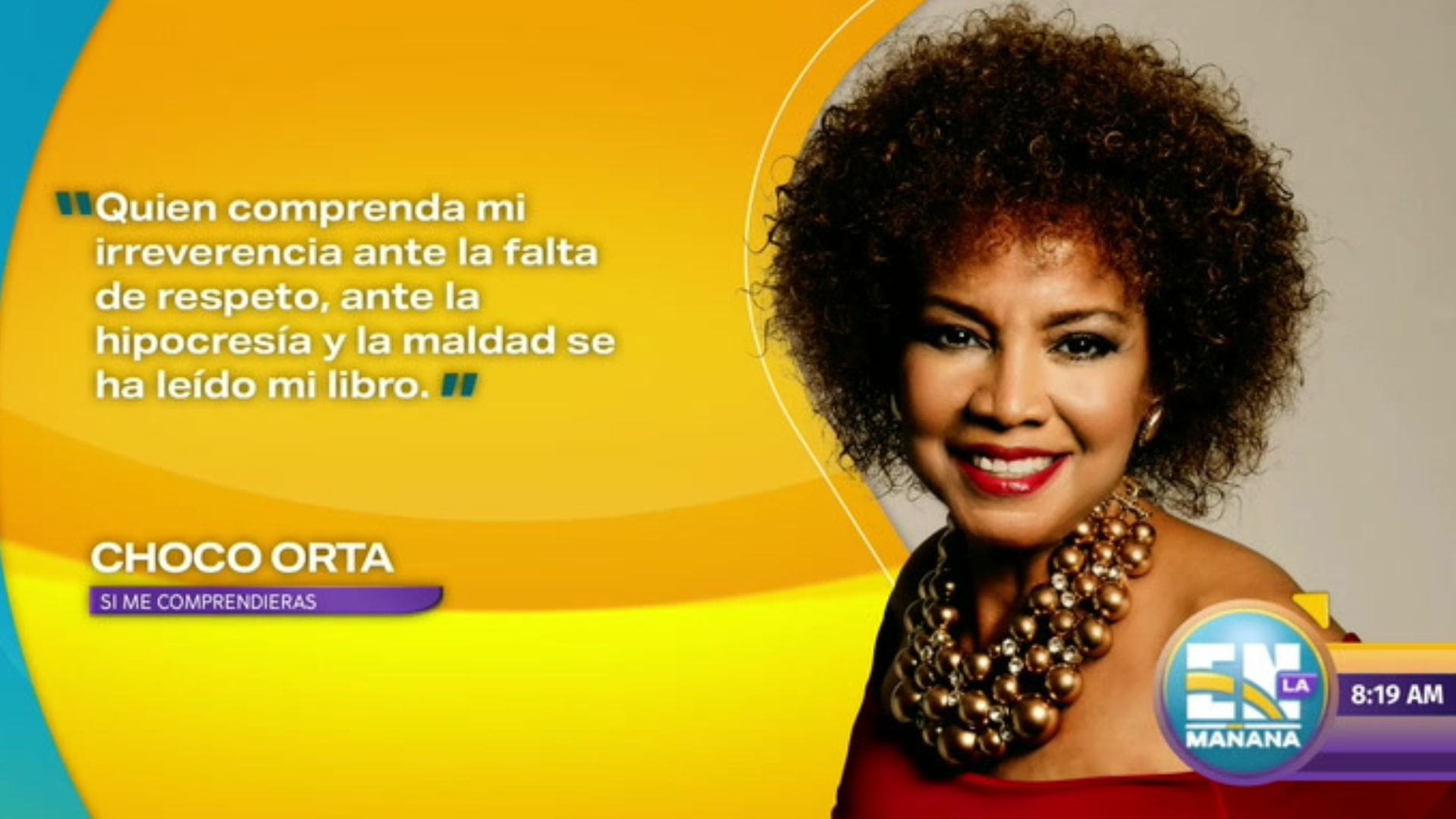 Choco Orta espera ser comprendida al contar su vida - TeleOnce TV | Vívelo