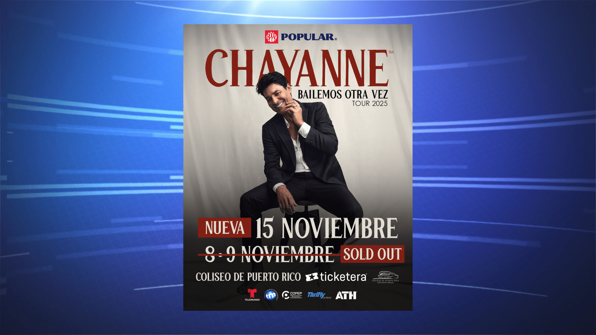 Chayanne anuncia tercera función en el Coliseo de Puerto Rico ...
